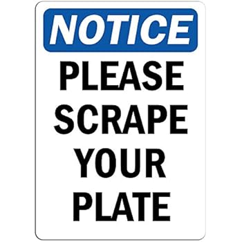 Amazon.com : Notice - Please Place Dirty Dishes Here Sign | Label Decal ...