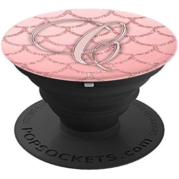 Amazon.com: Pop Socket Letter M Rose Pearl Pink Rose Gold Mermaid ...