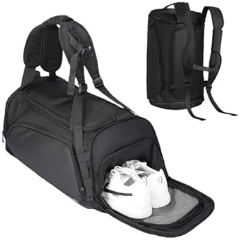 MARK RYDEN 8206 Gym Bag-Backpack, 27 Liters, All Black Water-Resistant ...