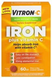 Amazon.com: Vitron-C High Potency Iron Supplement with Vitamin C, Pack ...