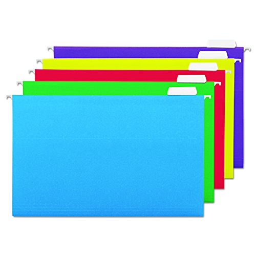 Universal 14221 Hanging File Folders, 1/5 Tab, 11 Point, Legal ...