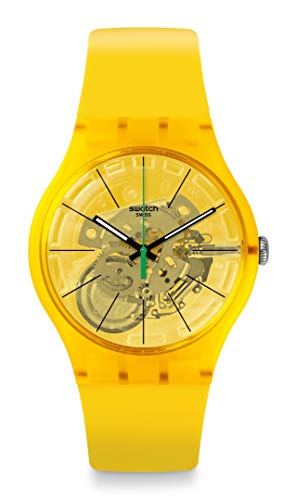 Swatch New Gent Lacquered Swiss Quartz Silicone Strap, Yellow, 20 ...