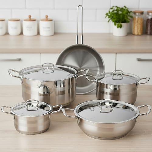 Top Chef 9-Piece Stainless Steel Nonstick Cookware Set, Oven ...