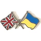 Union Jack-Ukraine Flag Friendship Lapel Pin Badge - UK GB Britain ...