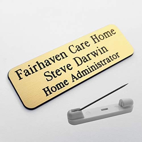 Name Badge PIN Gold or Silver Name Badges ID Tags Custom Staff ID ...