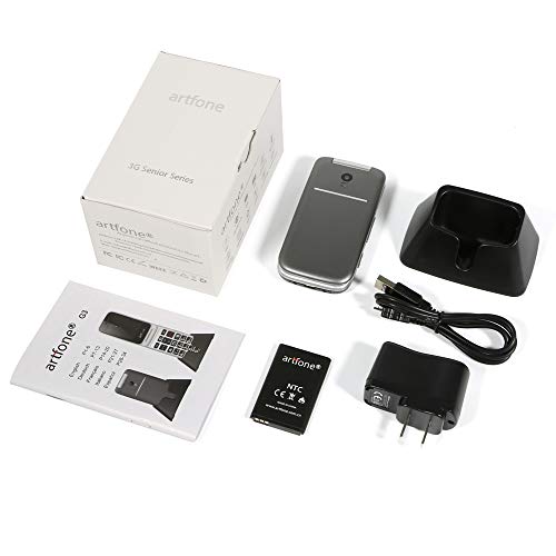 artfone (Only AT&T) 3G Unlocked Senior Cell Phone,Flip Senior Phone with Charging Dock,Senior ...