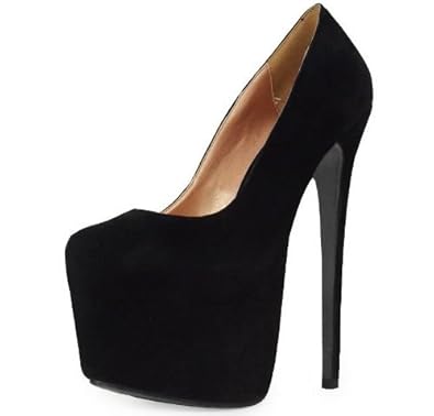 NEW WOMENS LADIES PU FAUX SUEDE PLATFORM 7 INCH HIGH STILETTO HEEL ...