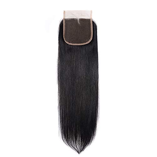 Brazilian Virgin Human Hair Closure Straight 4x4 Lace Closure Middle ...