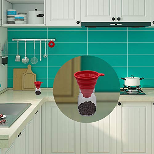 KongNai Silicone Collapsible Funnel for Jars, Foldable Large Canning Jar Funnel for Wide Mouth ...