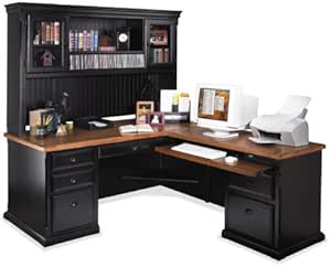 Amazon.com : Left Hand Return Desk with Hutch : Office Desks : Office ...