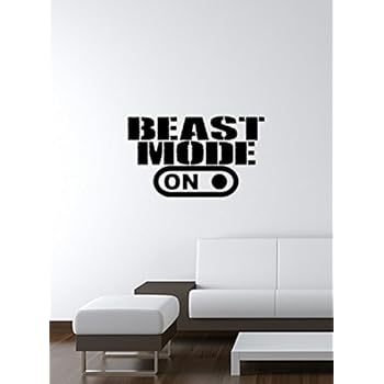 Amazon.com: BEAST MODE ON Wall Art Decal 13"x20" BLACK: Everything Else