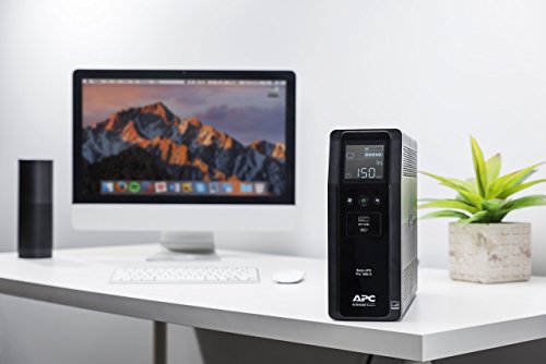 APC UPS BR1500MS, 1500VA Sine Wave UPS Battery Backup & Surge Protector ...