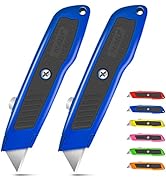 Amazon.com: DIYSELF 2 Pack Box Cutters, Razor Knife Utility Cardboard Cutter, Heavy Duty Utility ...