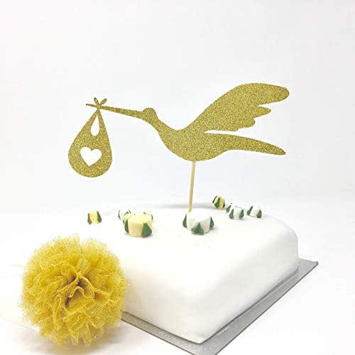 Amazon.com: Delivery stork baby shower cake topper. Welcome baby party ...