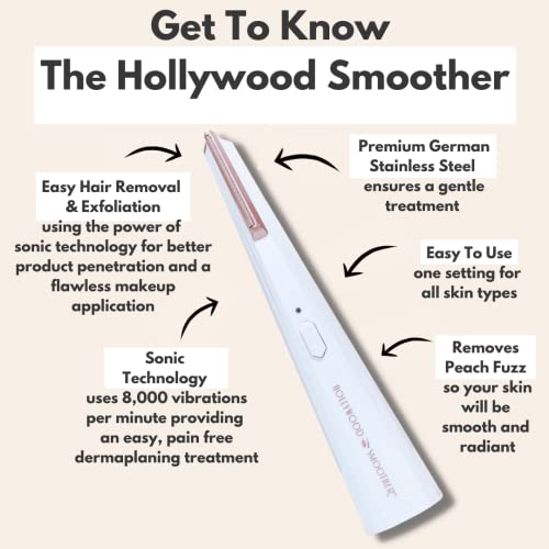 Hollywood Smoother Professional Sonic Dermaplaning Tool - Shape and ...