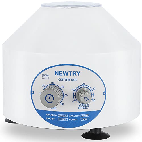 NEWTRY 20mlX6 Centrifuge Machine Electric Centrifuges with Timer 0-60min & Speed Control ...