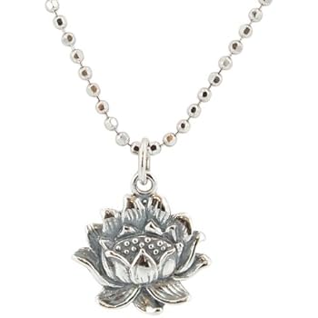 Amazon.com: Open Design Lotus Flower Pendant in Sterling Silver on 18 ...