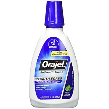 Amazon.com: Orajel Antiseptic Mouth Sore Rinse 16 oz (Pack of 2 ...