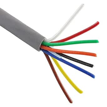 Multiconductor Unshielded Cable, Control, Slate, 8 Conductor, 20 AWG, 0 ...