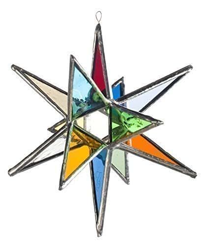 Amazon.com: Multi Colored Star, Moravian Stained Glass Star, Twelve ...