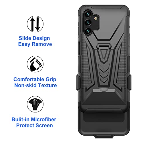 Ailiber for Samsung Galaxy A04S Holster Case, Galaxy A13 5G Case with Screen Protector, Swivel ...