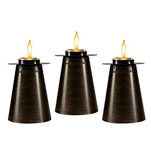 TIKI® Brand 7.5-Inch Clean Burn Fire Pillar Metal Table Torch, Copper 3 ...