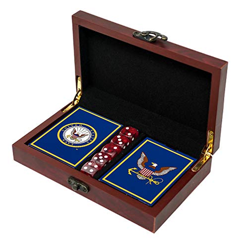 Navy Playing Cards With Dice Us Navy Gift Set - Gift A Soldier