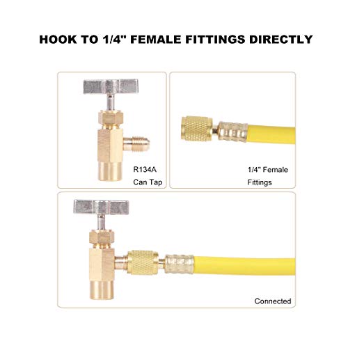 JIFETOR R134A Refrigerant Can Tap Valve, AC Freon Bottle Opener ...