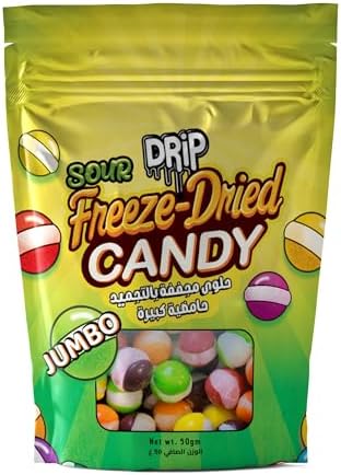 DRIP Freeze Dried Jumbo Sour Candy – Crunchy Skittles-Style Fruit Candy ...
