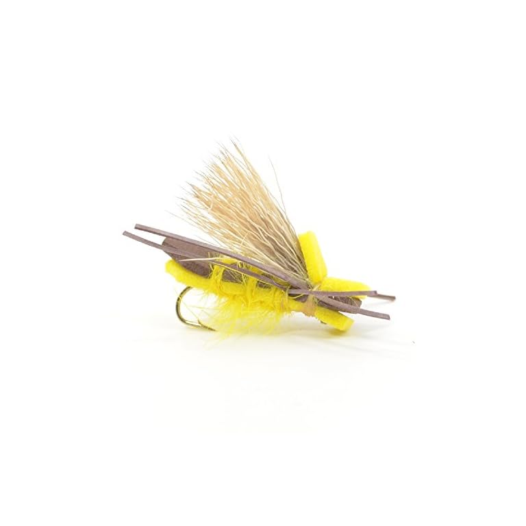 6 Foam Body Hopper Grasshopper Trout Fly Fishing Flies Assortment - 6 ...