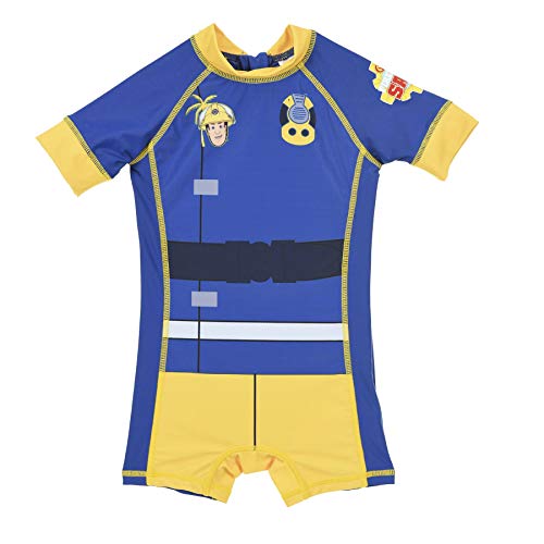 Childrens Kids Fireman Sam Swimming Costume Uv Sunsafe Surf Suit ...