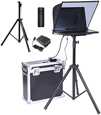 20Inch Portable Teleprompter Kit Adjustable Glass Frame with Remote ...