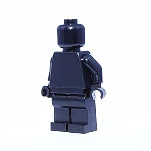 Amazon.com: LEGO Minifigure Plain All Black Monochrome Head Torso Arms ...