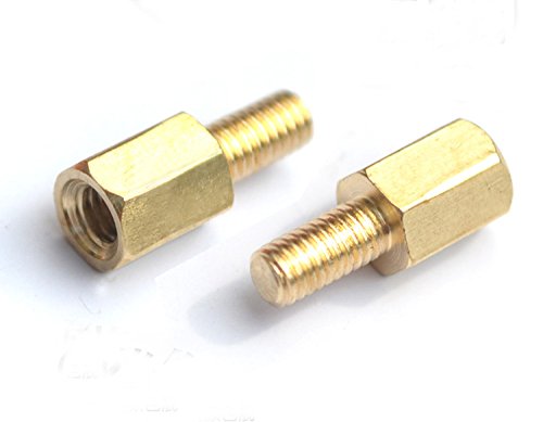 M3 x 7mm+6mm Hex Male-Female Standoffs, Male Thread Length 6mm, Brass ...