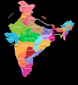 Amazon.com: Gifts Delight Laminated 24x26 Poster: India Map Political ...