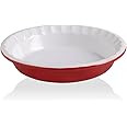 Amazon.com: Sweejar Ceramic 10.4 Inch Pie Pan, Deep Porcelain Round ...