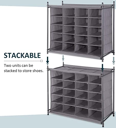 STORAGE MANIAC Stackable Shoe Cubby Organizer, Free Standing Shoe Cube ...