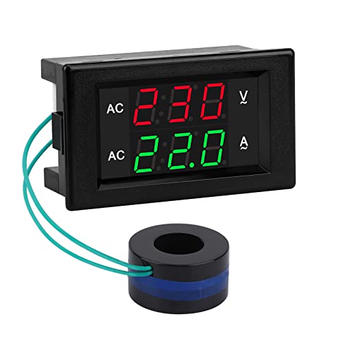 DROK Volt Amp Meter, AC 500V 100A Digital Voltmeter Ammeter Panel, 0.39 ...