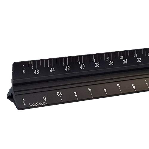Architectural Scale Ruler, 12 Inch Triangular Aluminum Architect Scale ...