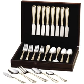 Amazon.com | Cambridge Silversmiths Conversation Gold/Satin 20-Piece ...