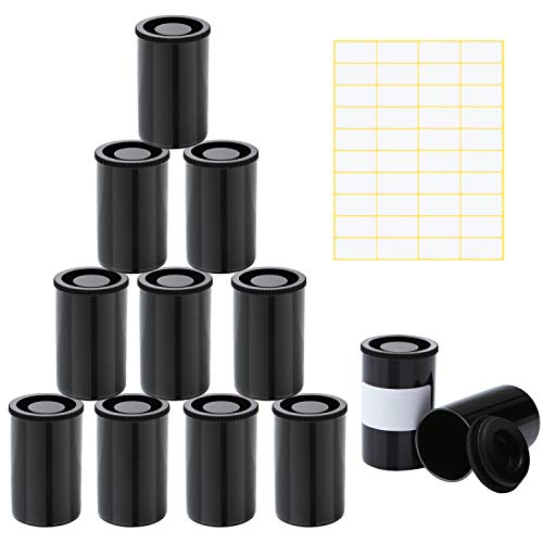 Elcoho 30 Packs Black Plastic Film Canisters with Caps, 35 mm Empty ...