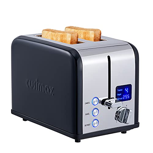 Toaster 2 Slice, CUSIMAX Stainless Steel Toaster with Large LED Display ...