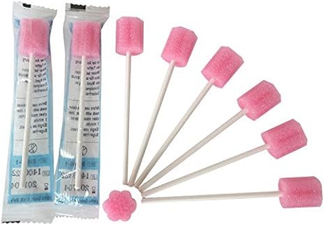 100Pcs of Pink Disposable Sponge Swab for Oral Clinic Cleaning Use ...