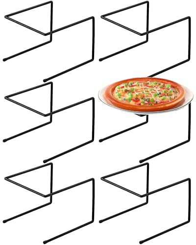 Mimorou 6 Pcs Black Metal Pizza Stand Pizza Rack Serving Tray Holder ...