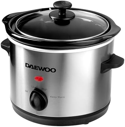 Daewoo Stainless Steel Slow Cooker With 3 Heat Settings And Power ...
