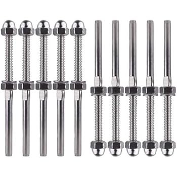 T316 Stainless Steel Swage Threaded Tensioner End Fittings 5/32" Cable ...