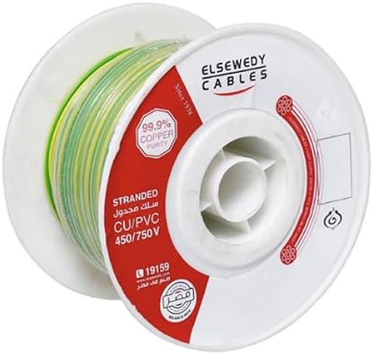 سعر El Sewedy Electric Twisted Copper Wire, 4 mm Diameter, Green/Yellow ...