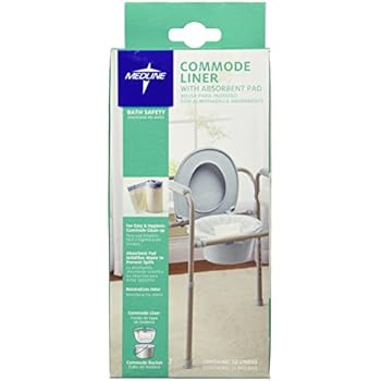 Amazon.com: Medline Commode Liner with Absorbent Pad, 12 Count: Health ...
