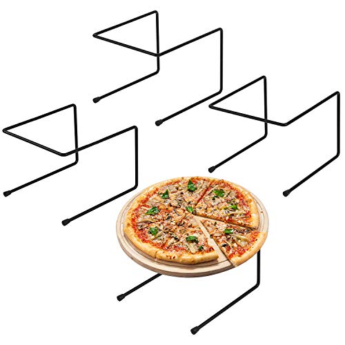MyGift Black Metal Pizza Table Stands, Tabletop Pizza Pan Riser Food ...