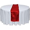 Amazon.com: LinenTablecloth 14 x 108-Inch Satin Table Runner Red: Home ...